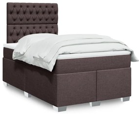 Box spring postel s matrací tmavě hnědá 120x190 cm textil 3292737