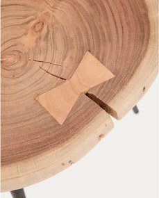 Kulatý odkládací stolek s deskou z akácie 35x35 cm Tanive – Kave Home