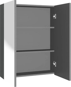 Koupelnová skříňka se zrcadlem 60 x 15 x 75 cm MDF antracitová 331529
