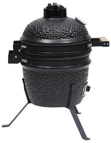 Zahradní gril a udírna 2 v 1 Kamado keramický 56 cm černý,  316093