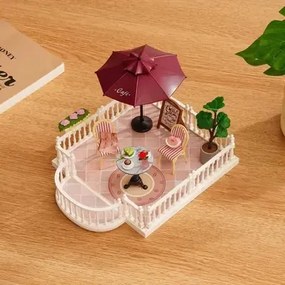 RoboTime 3D dřevěná skládačka Rozšíření pro miniatury domečků Terasa s