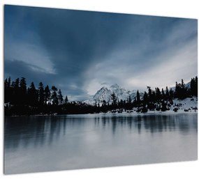 Skleněný obraz - Na zamrzlém jezeře (70x50 cm)