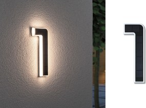 P 79842 Venkovní solární domovní číslo 1 IP44 3000K 0,2W nabíjecí baterie výměnná - PAULMANN