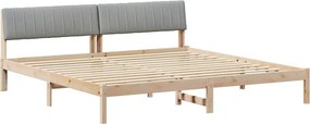 Rám postele s čelo Hnědá a světlá šedá 200 x 200 cm 3394348