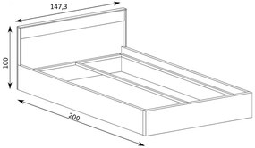 Casarredo - Komfort nábytek Postel s úlož. prostorem 140x200 PILETAS M-9 dub hickory