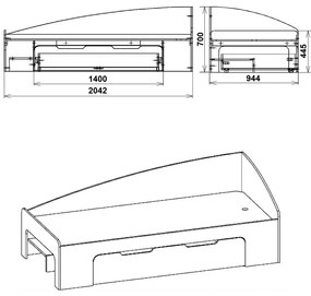 Vomaks Postel P-90+1 ořech