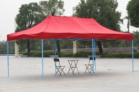 Skládací zahradní pavilon - různé typy - 2,9x5,7m - červená - pavilon+přenosná taška