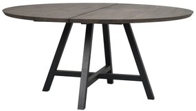 Hnědý dubový jídelní stůl Carradale 150 cm s černými nohami A
