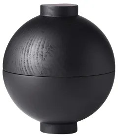 Dřevěná dóza Wooden Sphere Black XL Kristina Dam Studio