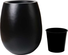 Designový květináč BALAO , sklolaminát, 50x40 cm, černá