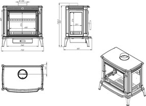 Litinová krbová kamna BREMA Eko - 11 kW