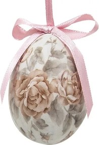12ks dekorace závěsné vajíčko s květy Spring Egg - Ø 4*5cm