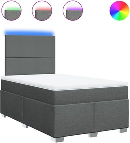 Box spring postel s matrací tmavě šedá 120x200 cm textil 3292749
