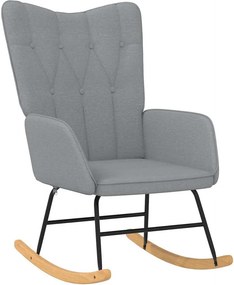Houpací křeslo světle šedé textil 327611