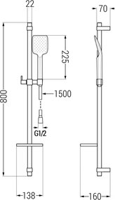 Mexen sprchový set DQ62, grafit, 785624581-66