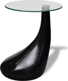 vidaXL Konferenční stolek s kulatou skleněnou deskou vysoký lesk [240321] Barva: Bílá