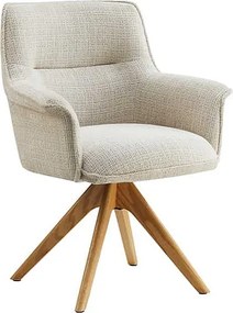 Designová otočná židle Kahikilani béžová / dub