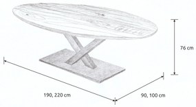 Wooded Jídelní stůl London ROUNDED z masivu DUB 220x100 cm