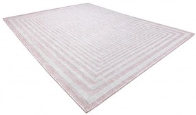 Dywany Łuszczów Kusový koberec Sion Sisal Labirinth 22376 pink/ecru – na ven i na doma - 140x190 cm