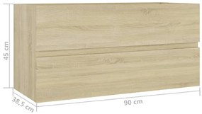 vidaXL Marketos Skříňka pod umyvadlo dub sonoma 90x38,5x45 cm kompozitní dřevo