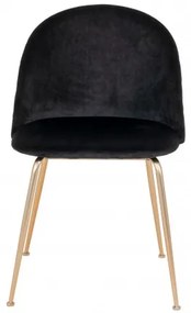 Jídelní židle GENEVE černý samet, mosazné nohy House Nordic 1001253