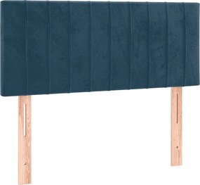 Box spring postel s matrací tmavě modrá 100x200 cm samet 3141411