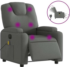 Elektrické masážní polohovací křeslo tmavě šedé textil 3204357