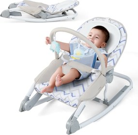 Costway 2 v 1 Baby houpačka skládací přenosná dětská houpačka s 3-nastavitelná