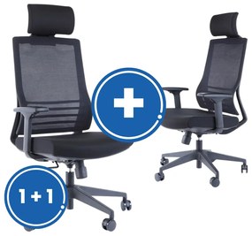 Kancelářská židle Claudio 1 + 1 ZDARMA, černá