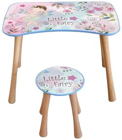 HOME ELEMENTS & POPCORN Dětský psací stůl a stolička, Květinová víla