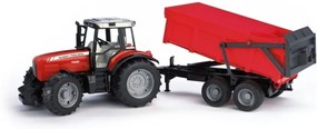 Bruder 2045 Traktor Massey Ferguson 7480 s přívěsem červený