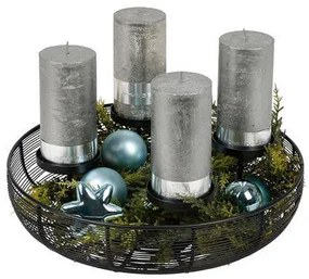 Adventní kovový svícen ADVENT WREATH černý - více velikostí Velikost: S