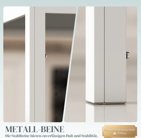 HOMCOM Skleněný Jídelní Stůl Obdélníkový pro 4-6 Osob s Metalickými Nohami Multifunkční do Kuchyně a Obývacího Pokoja 120x60x75 cm Bílý
