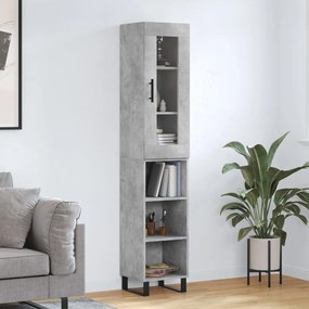 vidaXL Skříň highboard 34,5 x 34 x 180 cm kompozitní dřevo [3199389] Barva: Betonová šedá