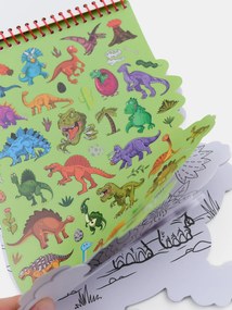 Sinsay - Omalovánka s fixami a samolepkami s motivem dinosaura 7 pack - zelená