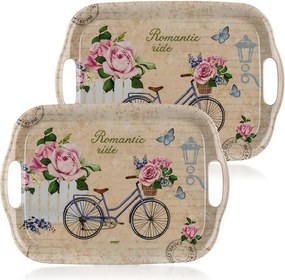 Sada melaminových táců ROMANTIC RIDE 2 ks