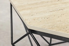 Designový konferenční stolek Beiwen 70 cm travertín černý