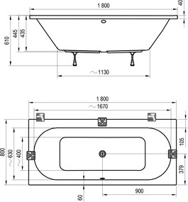 Ravak CITY 180 x 80 cm C920000000 vana