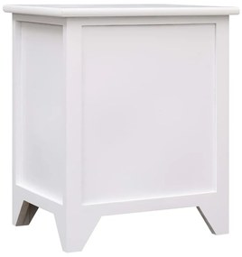 Noční stolek bílý 38 x 28 x 45 cm dřevo pavlovnie
