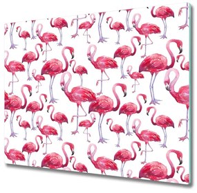 Skleněná krájecí deska Flamingos 60x52 cm