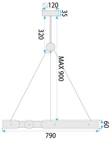 Toolight Loop, LED stropní svítidlo 79cm, 26W, dálkové ovládání, APP1549-CP, zlatá matná, OSW-06970