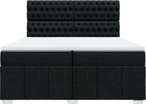 Box spring postel s matrací černá 200x200 cm textil 3294084