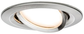 Paulmann 93878 Premium LED Slim Coin Satin, náklopná zápustná bodovka 3x6,8W LED 2700K stmívatelná, kartáčovaný kov, prům. 8,4cm