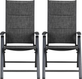 Livarno® Hliníkové polohovací křeslo Toronto, antracitová, 2 kusy