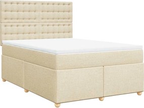 Box spring postel s matrací krémová 140x190 cm textil 3291294