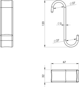 Aqualine Gedy 202513 háček na otopná tělesa chrom termoplast