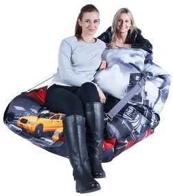 Beanbag Designový sedací vak 189x140 City s popruhy