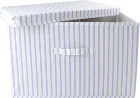 Sinsay - Skládací úložný box s pruhy - námořnická modrá