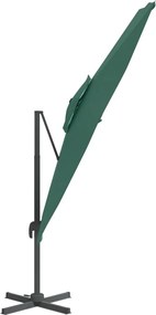 vidaXL Konzolový slunečník s dvojitou stříškou zelený 300 x 300 cm [319945]