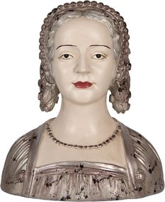 Béžová antik dekorace busta žena se zdobným účesem - 27*15*30 cm